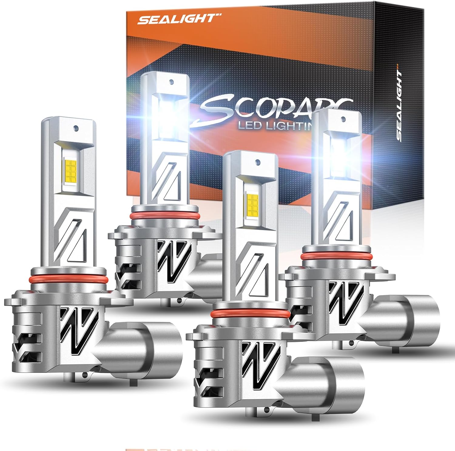 SEALIGHT S3 9005/HB3 9006/HB4 LED Headlight Bulbs, 1:1 Real Size 64000LM 9005 9006 LED Bulbs ...