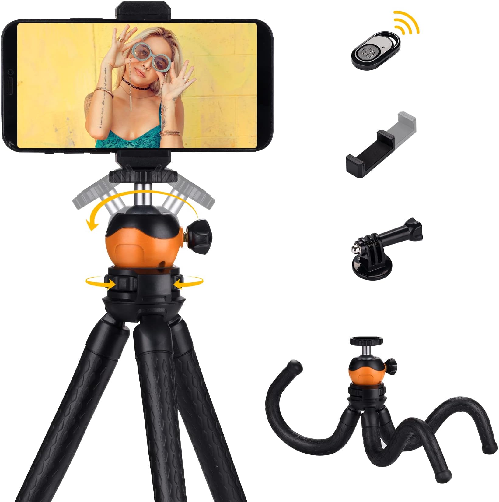 Amazon.com: TALK WORKS Flexible Tripod for iPhone, Android, Camera ...