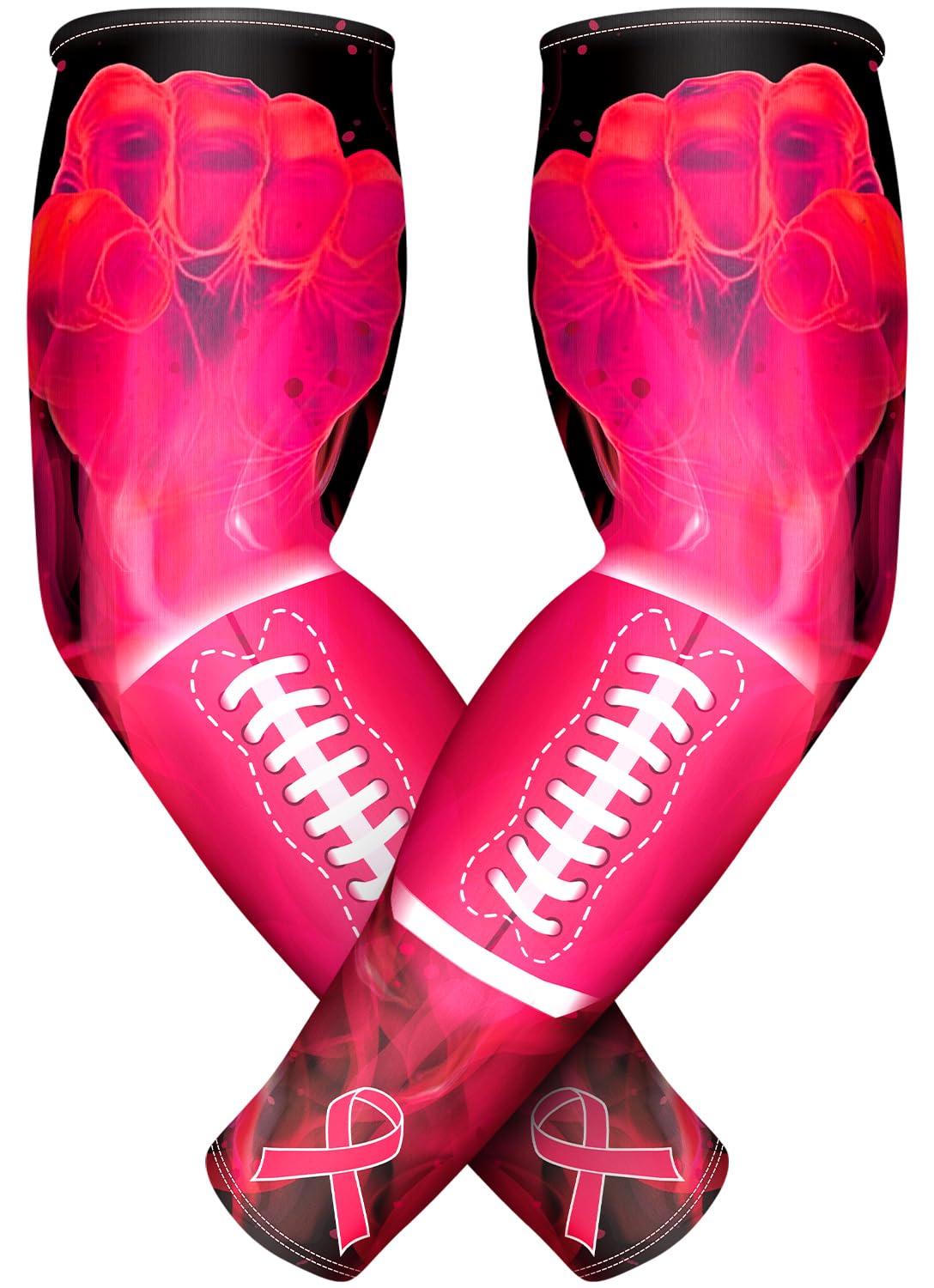 Amazon.com: Kimkusia Breast Cancer Awareness Football Sleeves Pink Arm ...