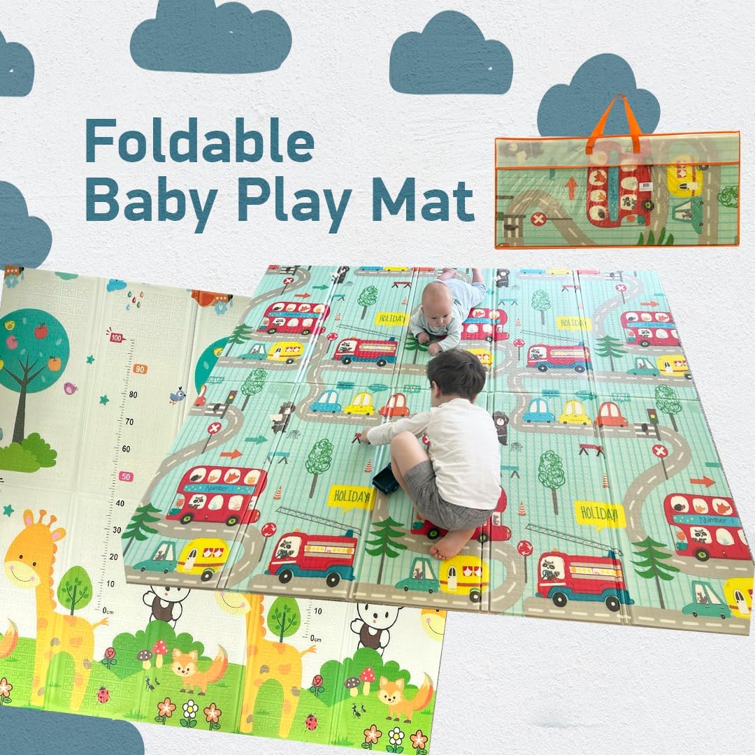 Amazon.com : FLAGAV Baby Play Mat, 79x71inch Extra Large Folding Baby ...