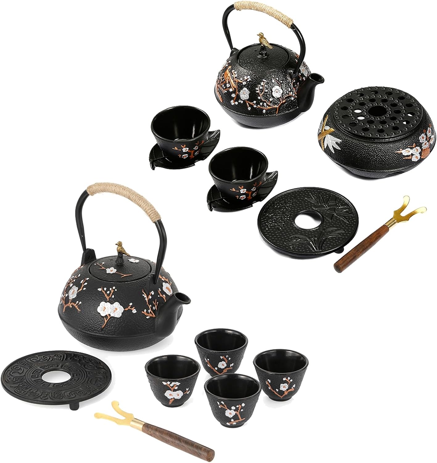 Amazon.com | Dyna-Living 720ml/24.5oz Japanese Cast Iron Teapot Set ...