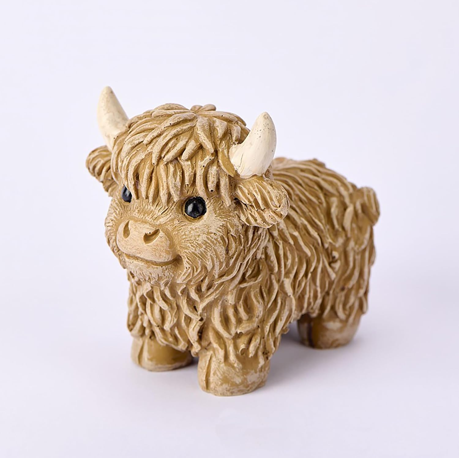 Amazon.com: Resin Highland Cow Figurine Ornament - Highlander Cattle ...