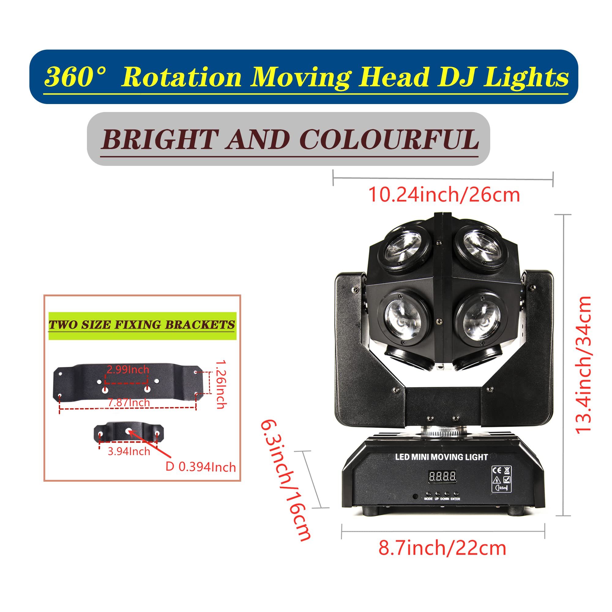 Moving Head DJ Light Party RGBW LED Beam Lights DMX 512 Strobe Light ...