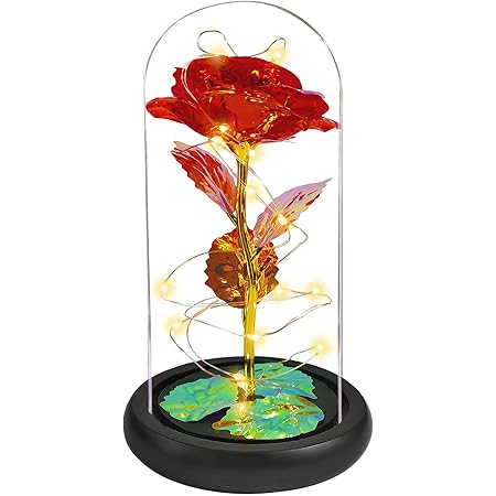 Amazon.com: Gifts for Women, Galaxy Glass Rose Forever Eternal Crystal ...