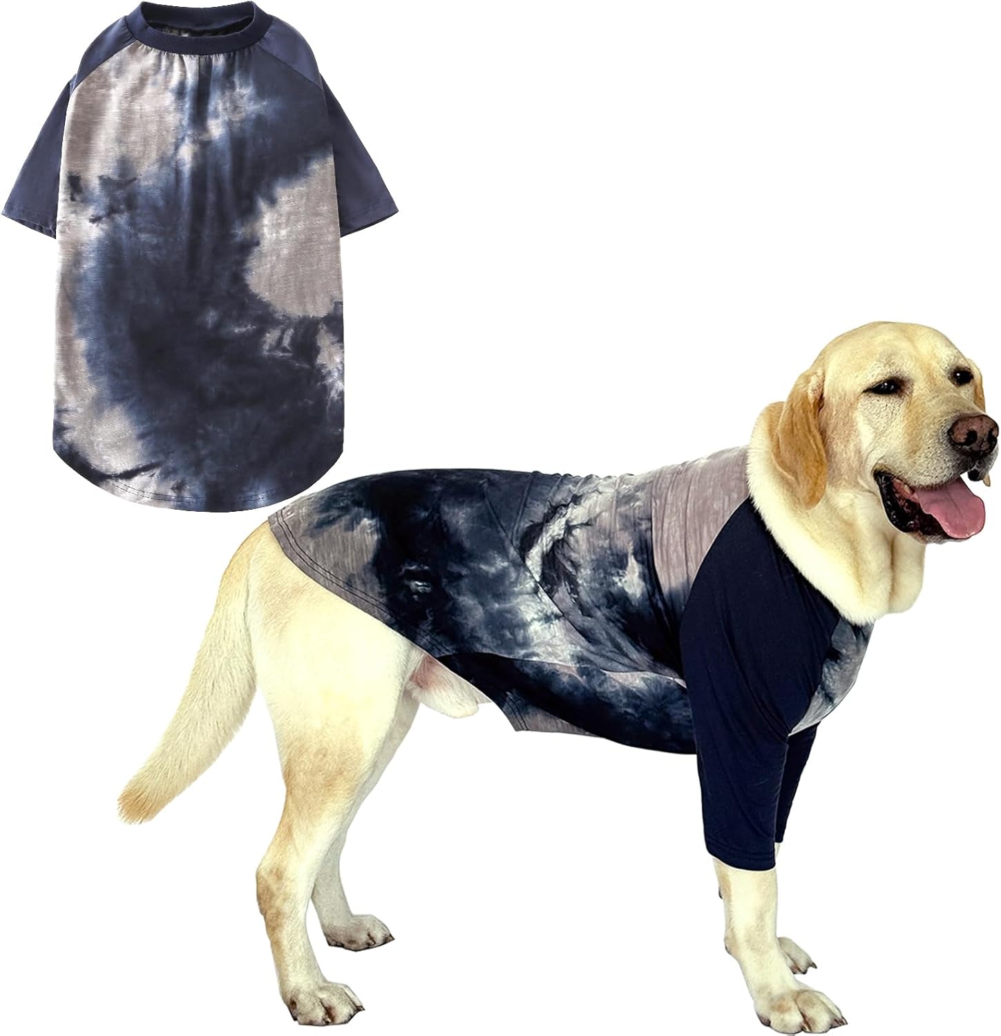 Amazon.com : Dog Cotton Black Grey Tie Dye T-Shirts Soft and Stretchy ...