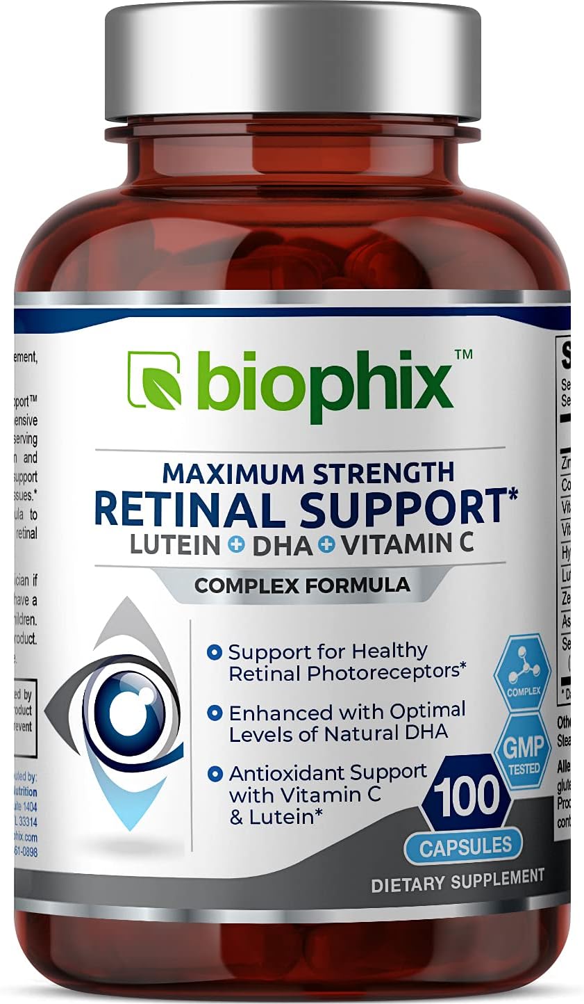 Amazon.com: biophix Retinal Support Maximum Strength Complex Formula 100 Capsules - Zinc Vitamin ...