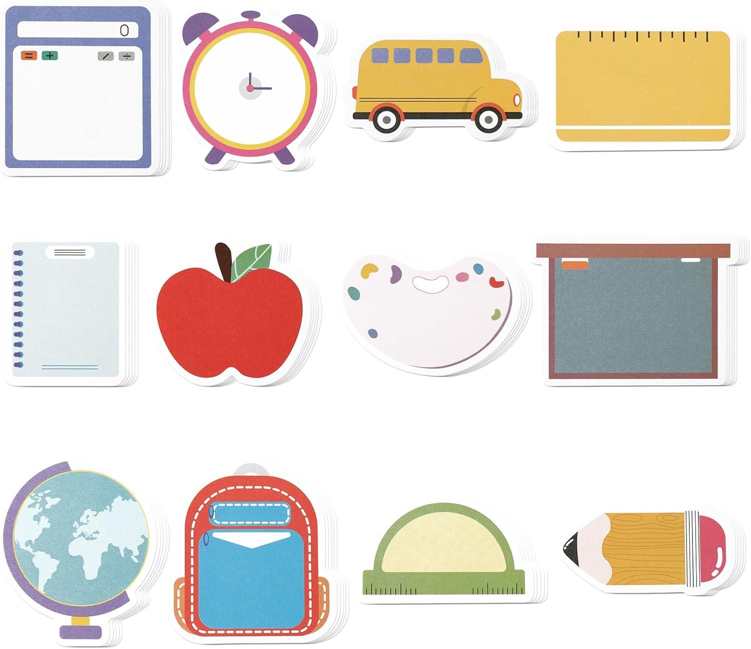 Amazon.com : 12 Pack 360 Sheets Back to School Sticky Notes,Pencil ...