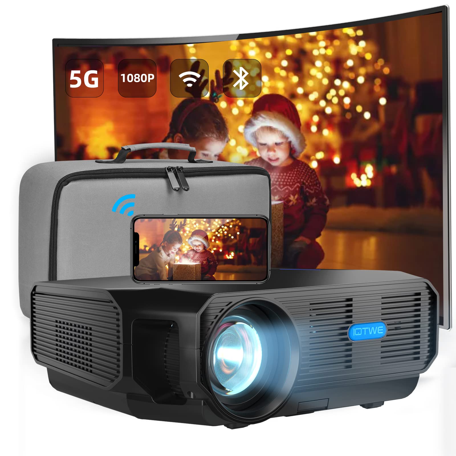 特別価格Veemi Projector with WiFi and Bluetooth Native1080P 5G Full HD ...