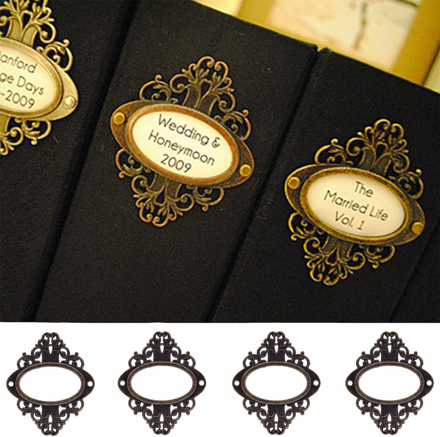 10Pcs Bronze Label Holders Antique Label Frame Metal Label Business ...