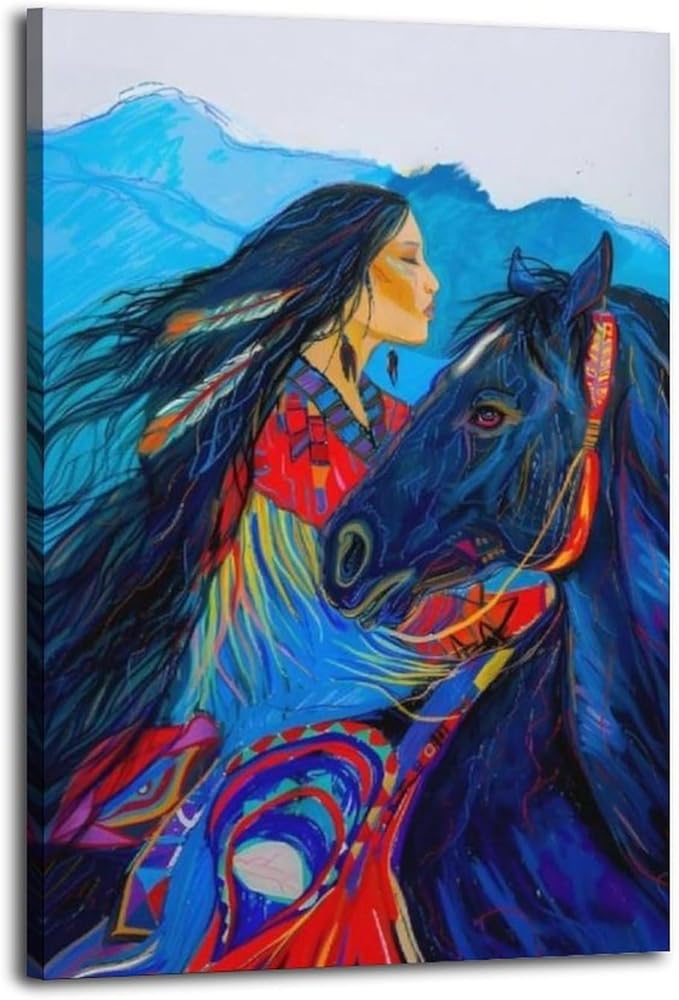 Amazon.com: Comanche Woman Native American Pocahontas Black Horse ...