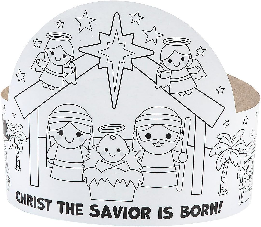 Amazon.com: Fun Express Color Your Own Nativity Crowns - 12 Pc