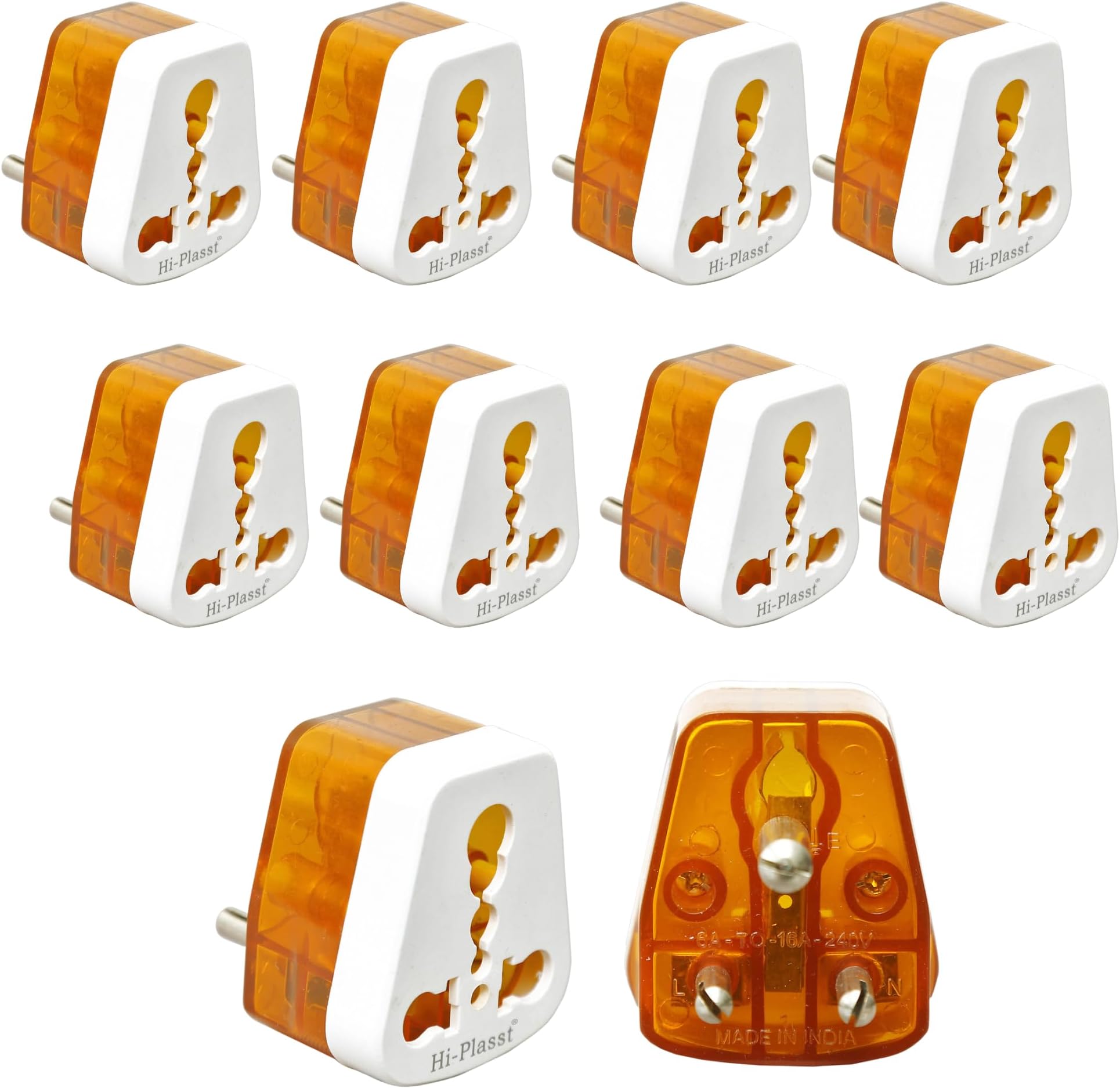 Hi-Plasst (Pack of 3) 3-Pin Heater/Geyser Plug 16 amp Converter Plug ...