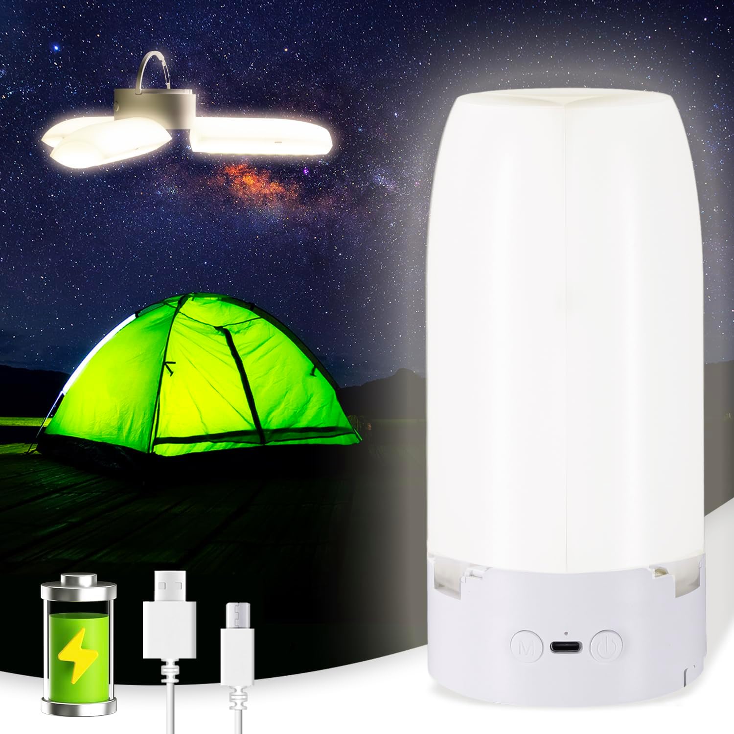 Amazon.com: Portable LED Camping Lantern, Foldable Camping Light with ...