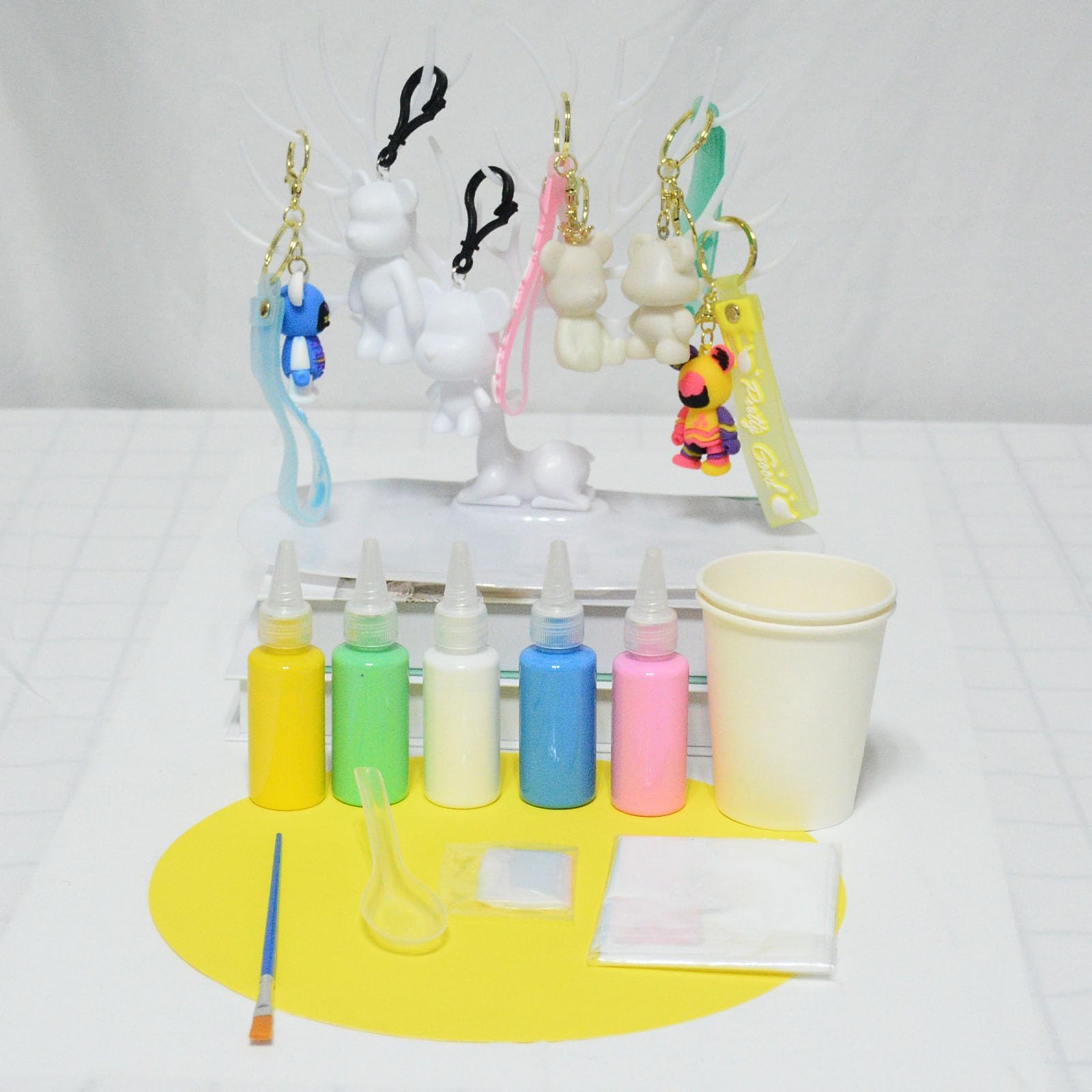 Snapklik.com : Coniuty DIY Fluid Bear Keychain 6 Set, Teddy Bear ...