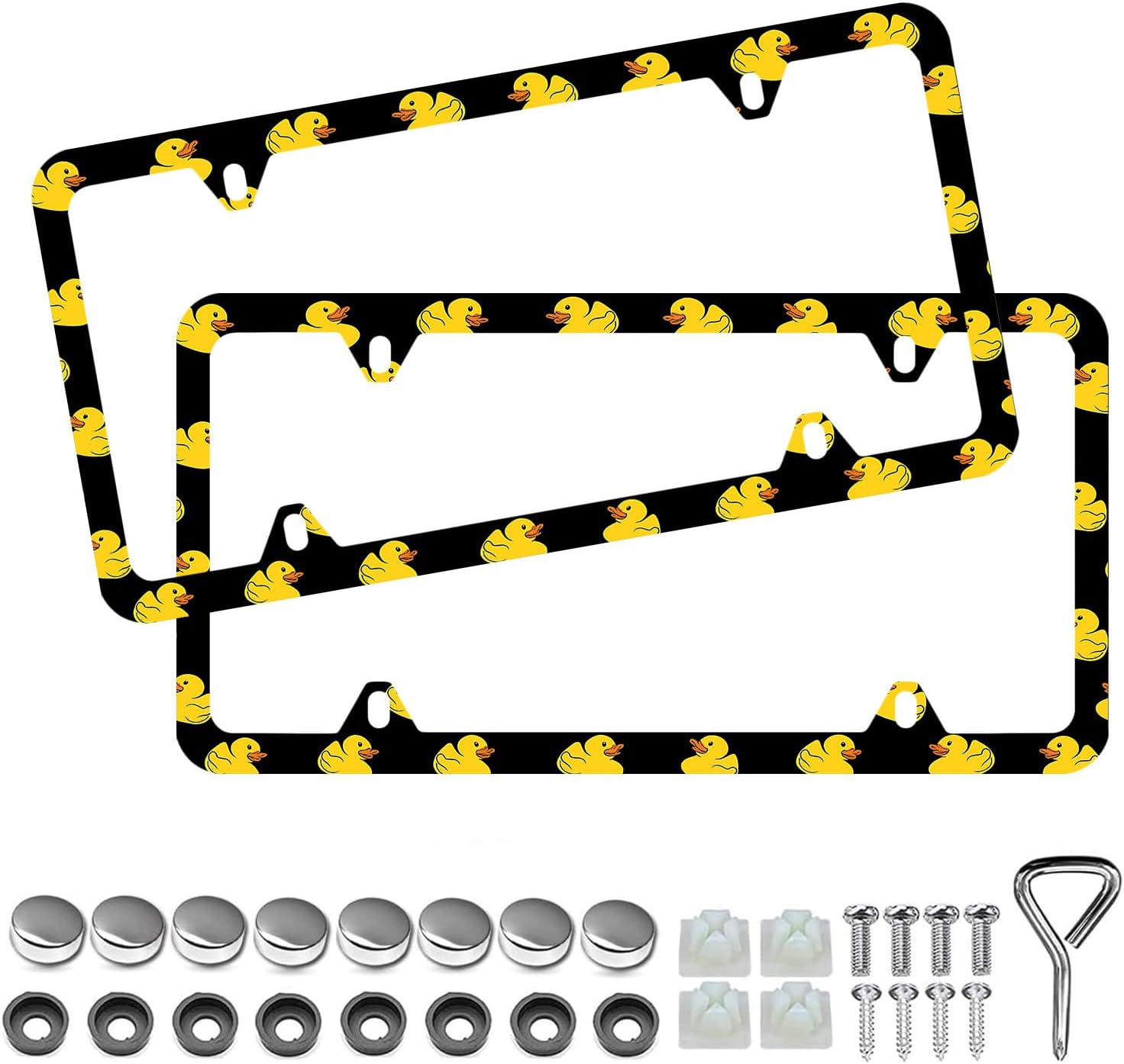 Amazon.com: Rubber Duck License Plate Frame - Unobstructed Narrow-Edge ...