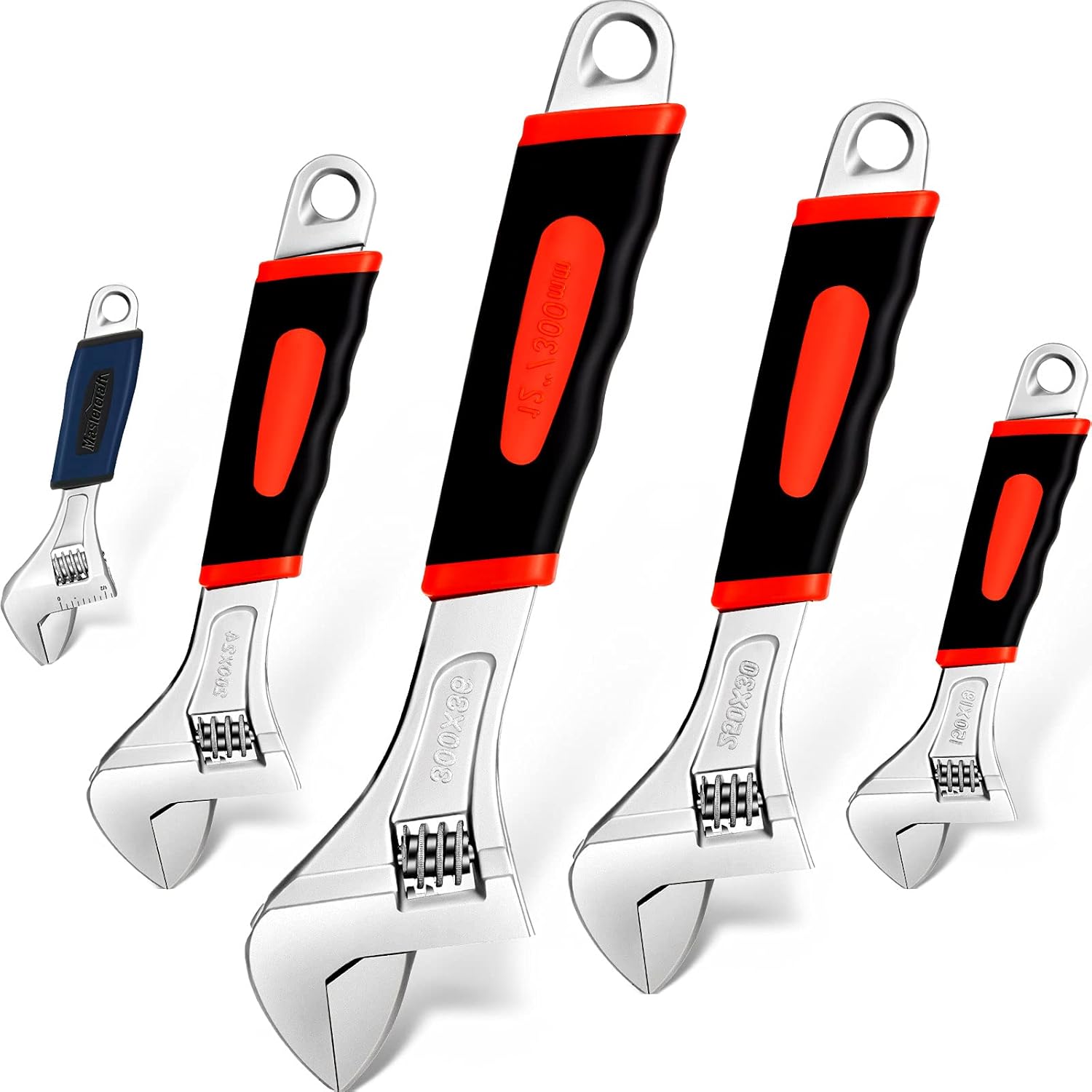 5 Pieces Adjustable Wrench Set Reversible Adjustable Spanner Adjustable ...