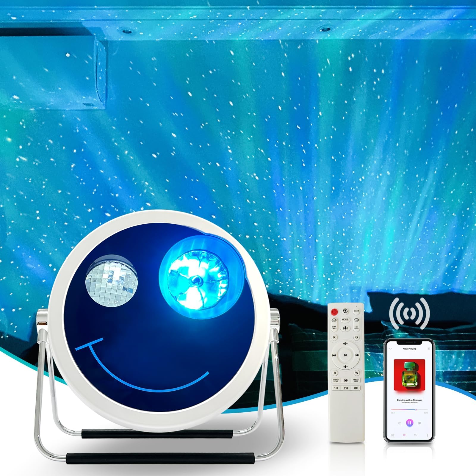 LUNALE Star Projector Galaxy Light, [Upgrade White Starry Sky] Galaxy ...