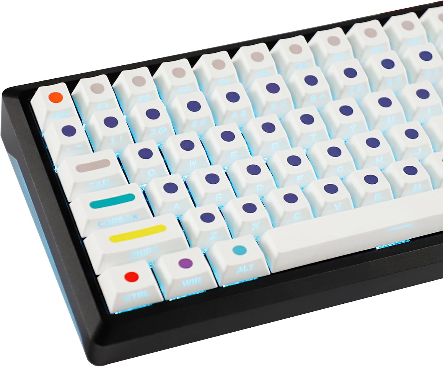 Amazon.com: YMDK Dots Color Keycap Full Set 134 Keys Dye Sub Top Print ...