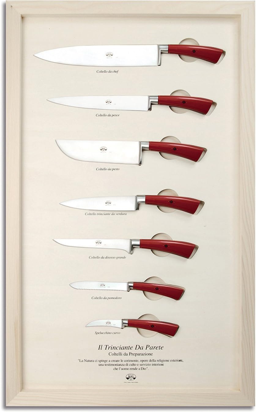 Messerset fuer die Wand - Koch-Messer - mit Acrylgriff, rot : Amazon.de ...