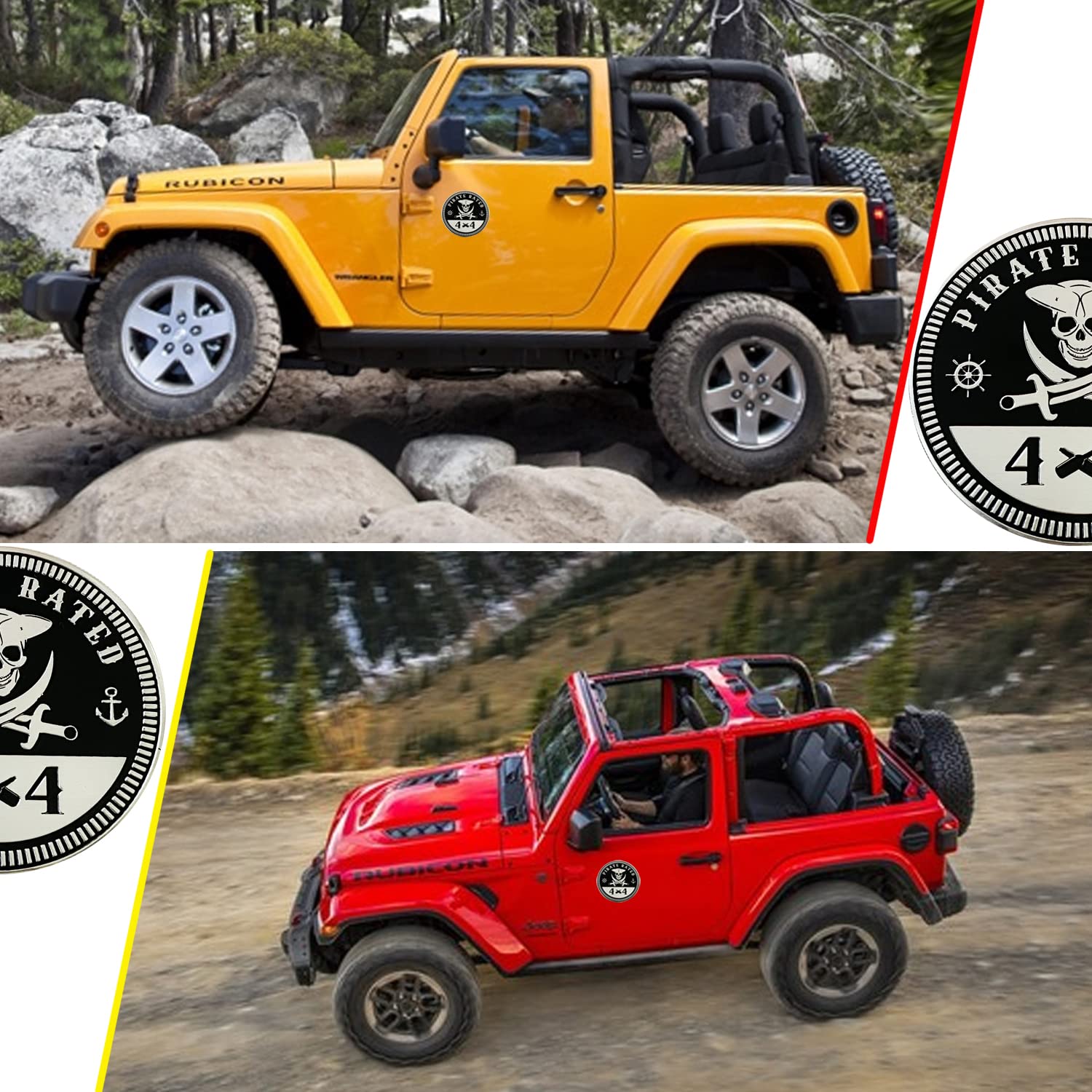 Snapklik.com : Pirate Badge Rated Car Emblem, 4 X 4 Metal Automotive ...