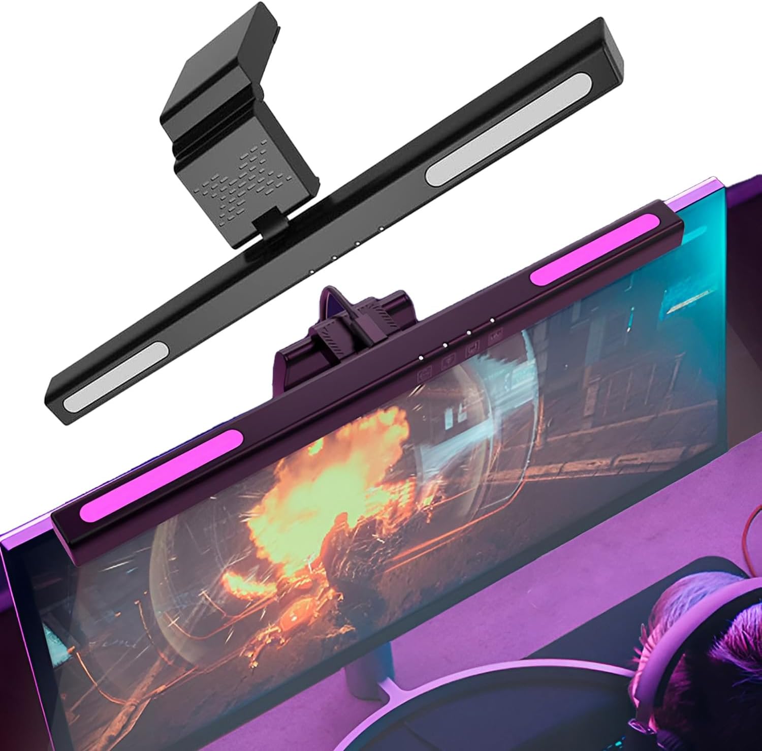 ULHYC Computer Monitor LED Light, Gaming Decorative RGB Backlit Monitor ...