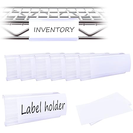 Amazon.com : Millaass 30Pcs Wire Shelf Label Holders,Plastic Wire Rack ...