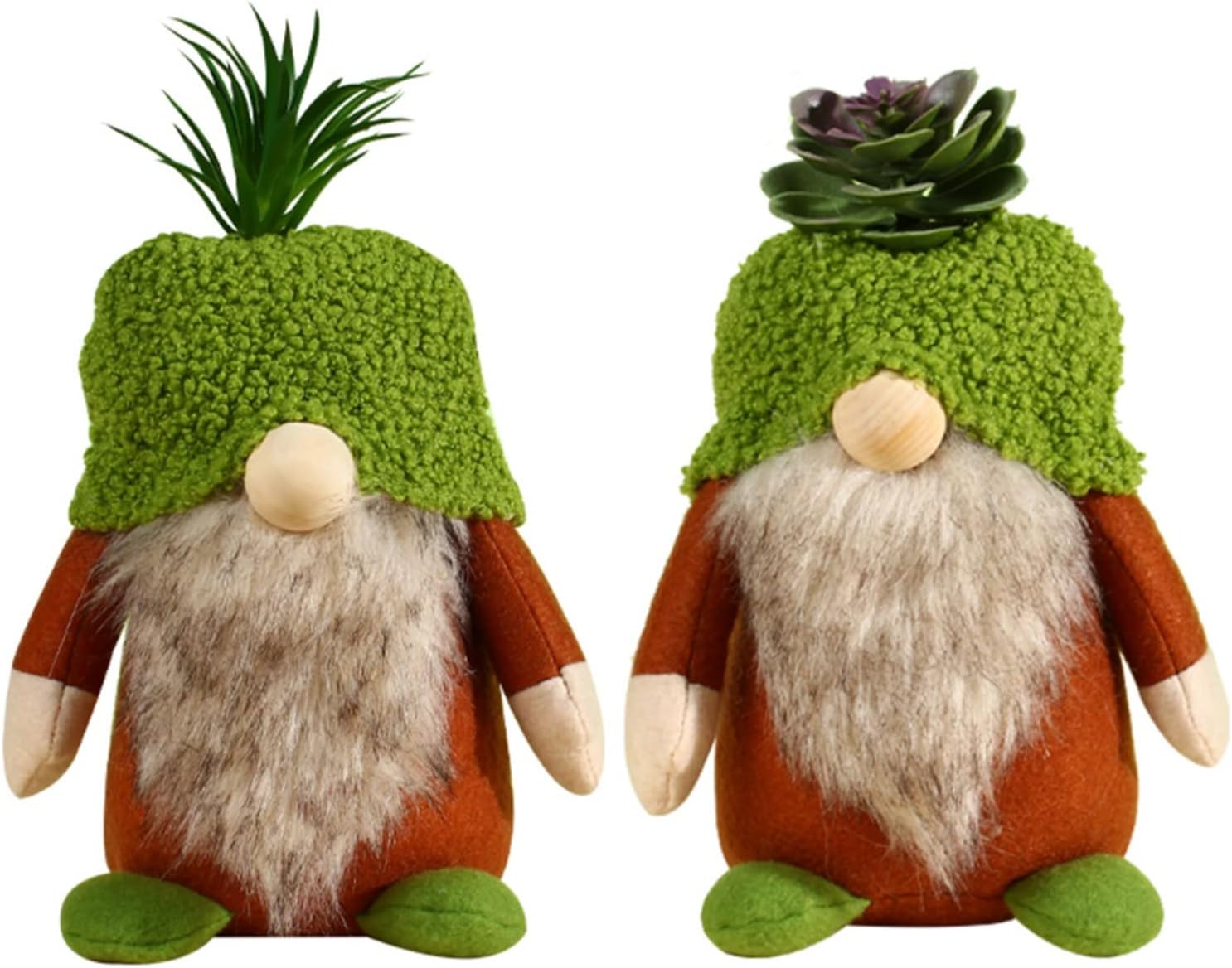 Amazon.com: URMAGIC 2 Pcs Green Succulent Gnomes, 8 Inch Succulent ...