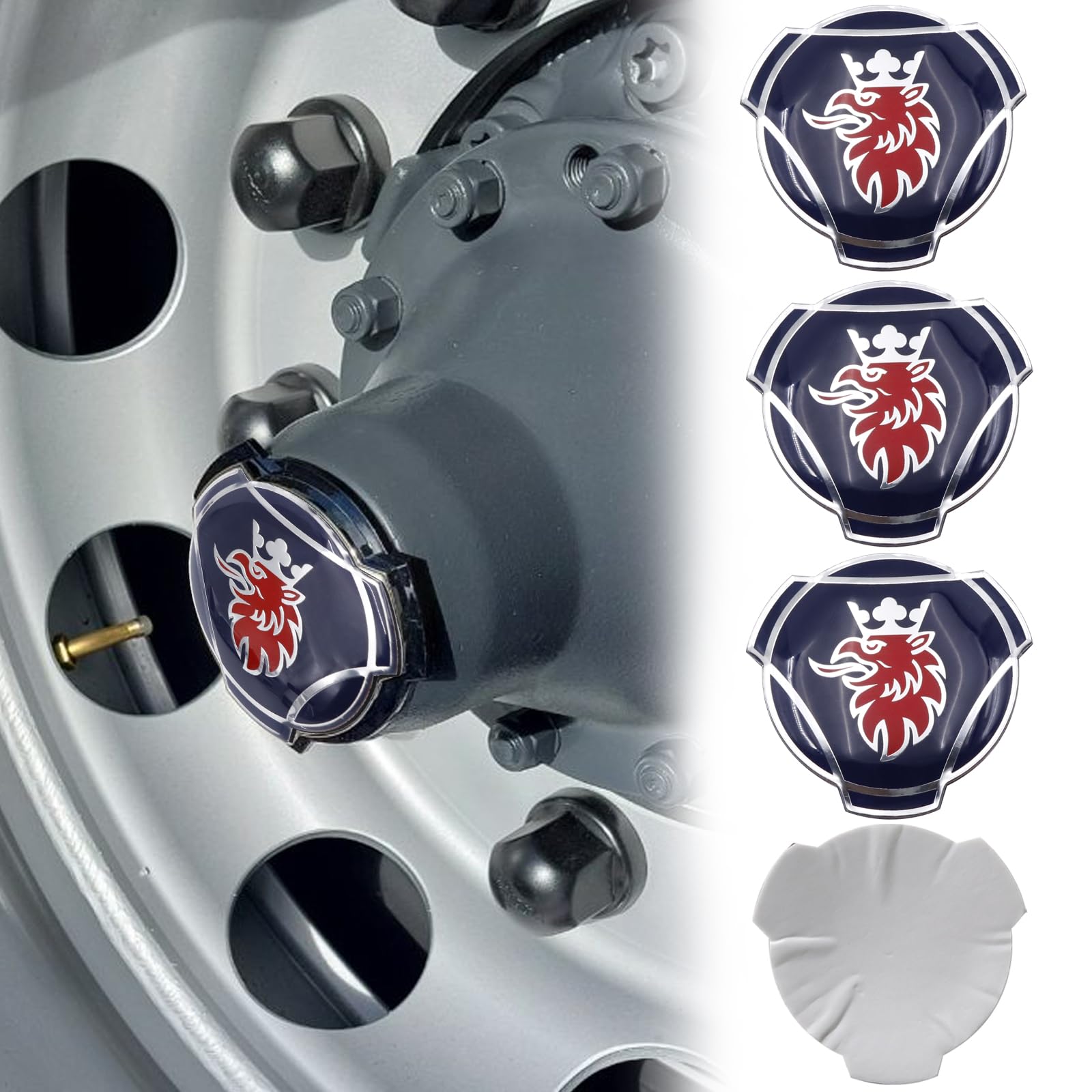 4 Pieces Griffin Aluminum Decals For Scania Truck Rim Wheel ...