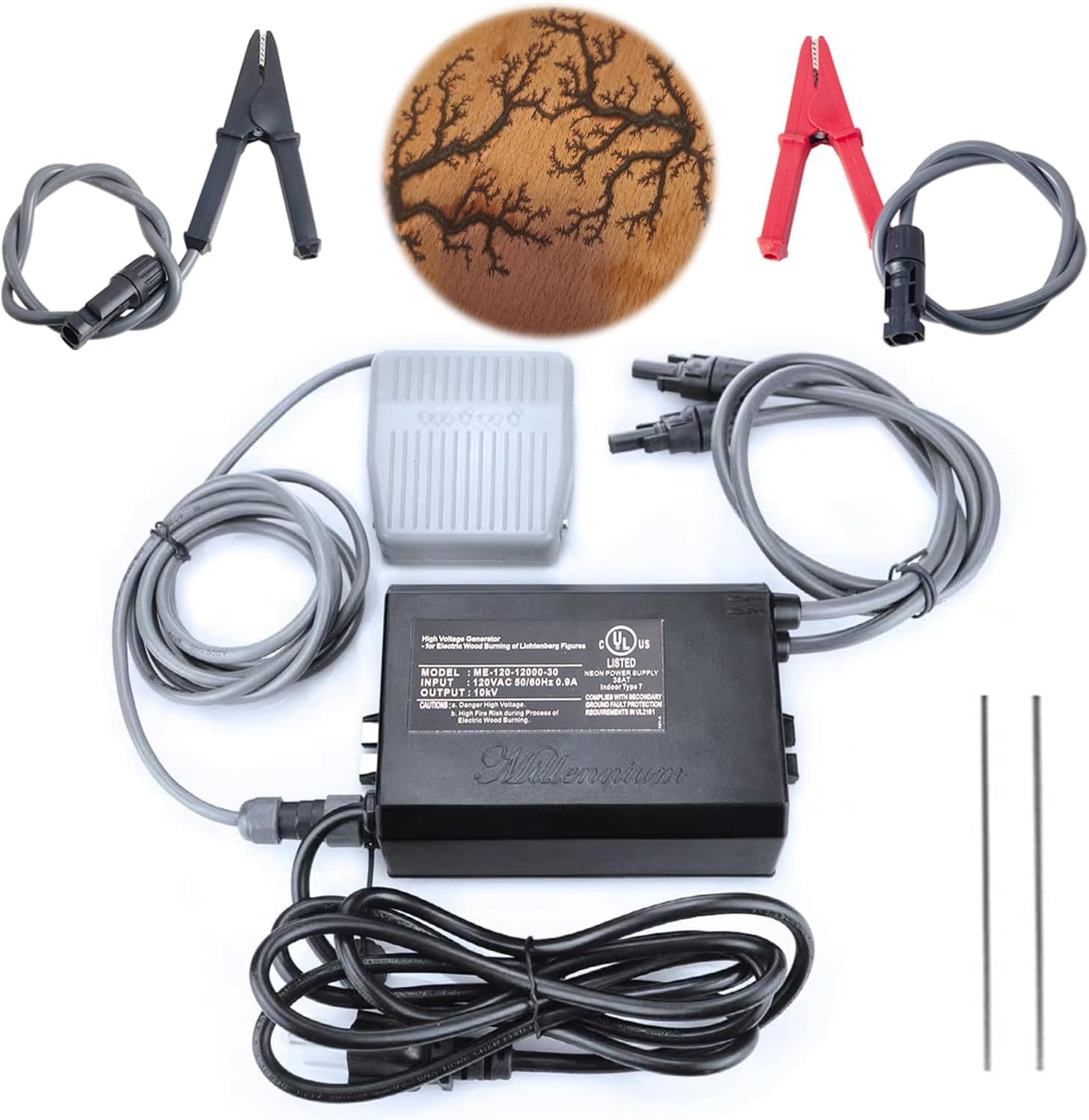 Amazon.com: Lichtenberg Machine Kit Foot Switch Fractal Wood Burning ...