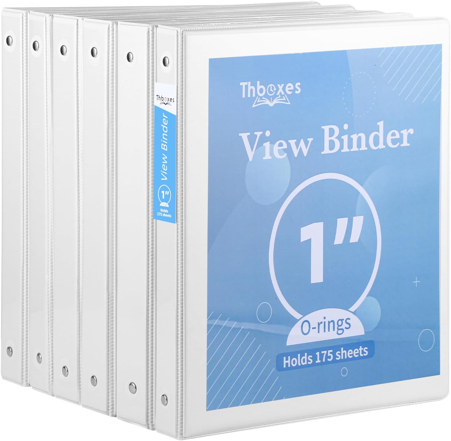Amazon.com : 3 Ring Binder, 6 Pack 1 Inch Binder with 2 Interior ...