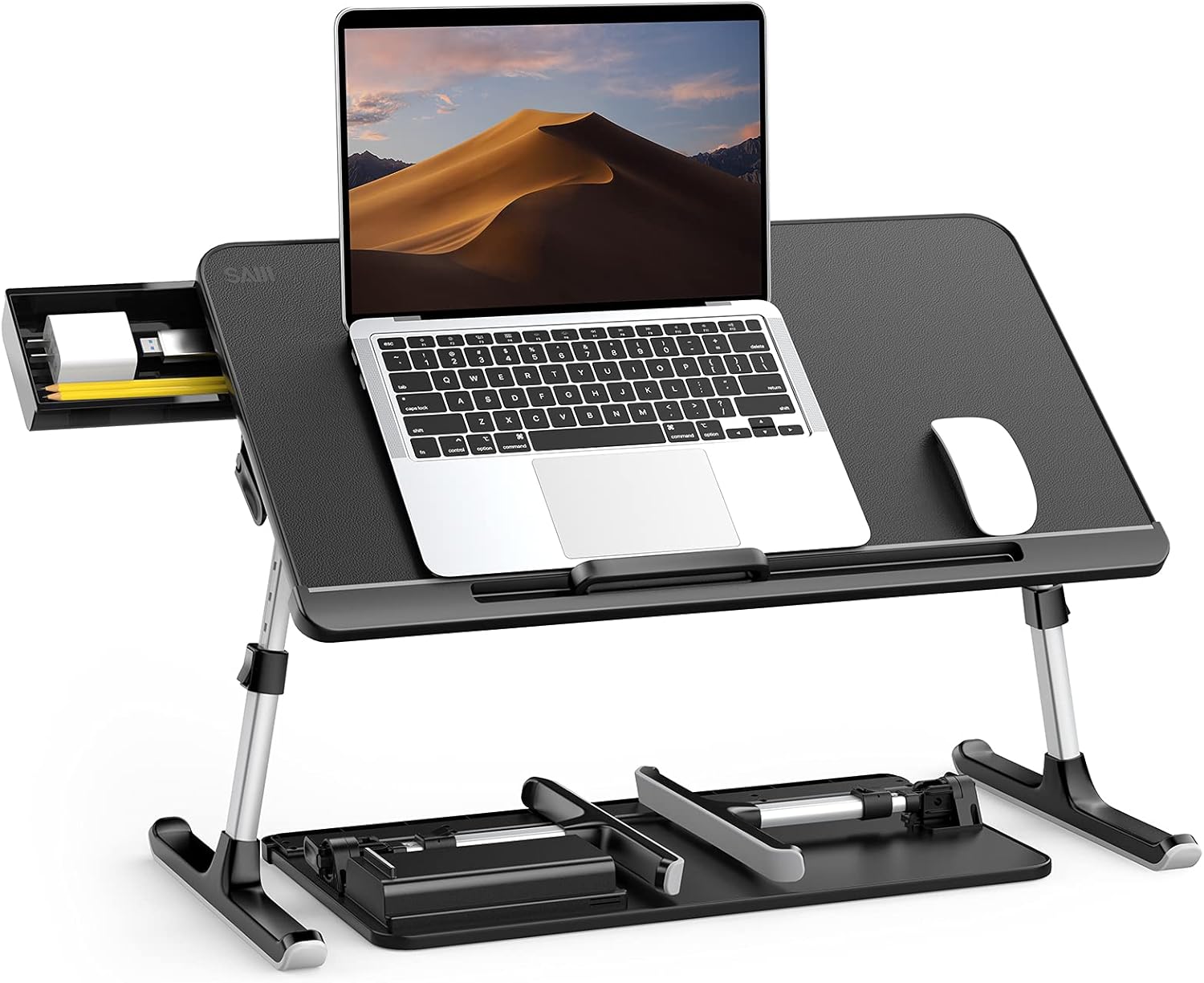 SAIJI Laptop Bed Tray Desk, Portable Table Stand with Storage Drawer ...