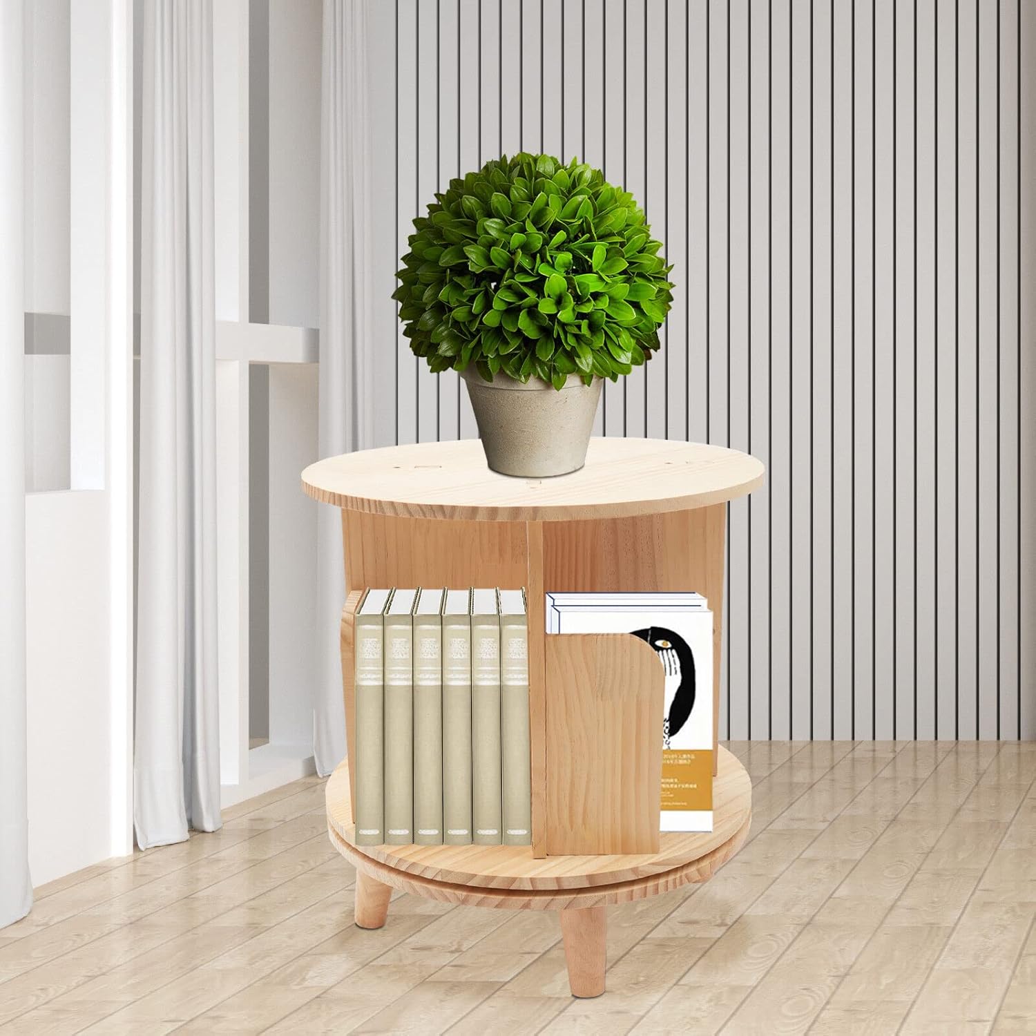360° Rotating Shelf, Bookcase, Freestanding Standing Shelf, Rotating ...