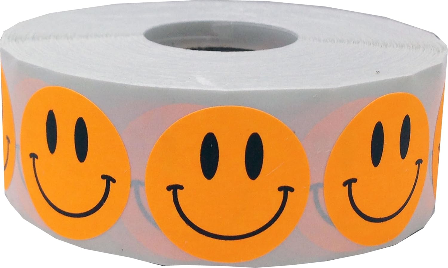 Amazon.com : Happy Face Stickers Fluorescent Orange Happy Face Labels 1 ...
