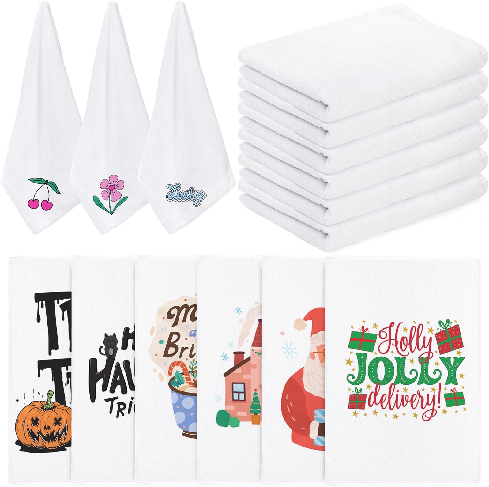 Amazon.com: PYD Life 12 Pack Sublimation Blanks White Towel 8 Inch ...