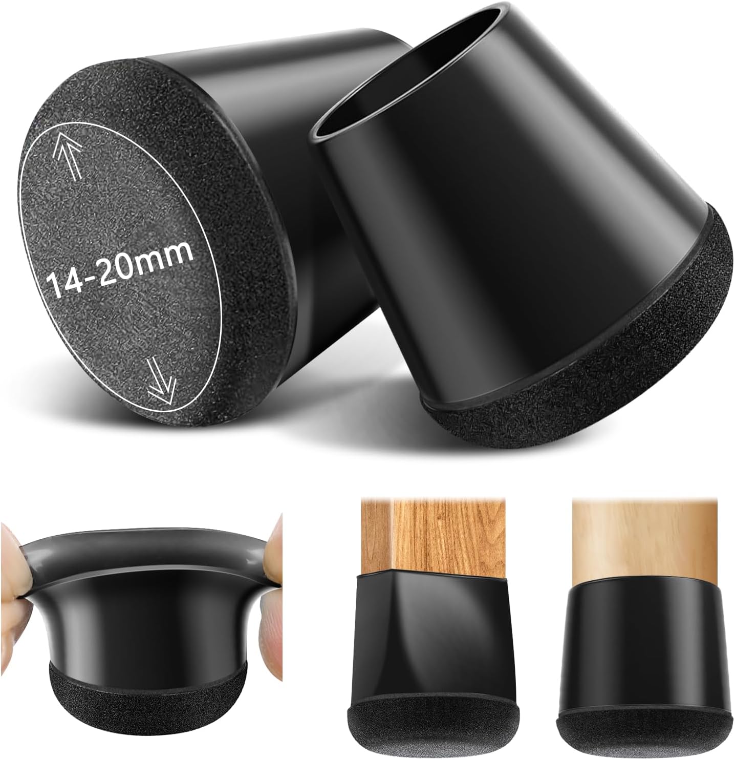 KTHZI 16PCS Furniture Feet Caps Rubber Ferrule Stoppers Ideal Tables ...