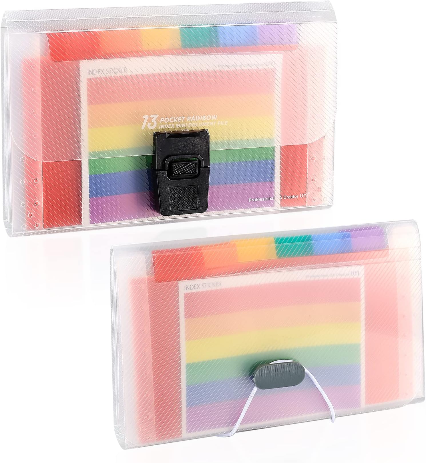 4 Pack Mini Document File A6 7.1 x 4.45 x 1.1 Inch Rainbow Expanding ...