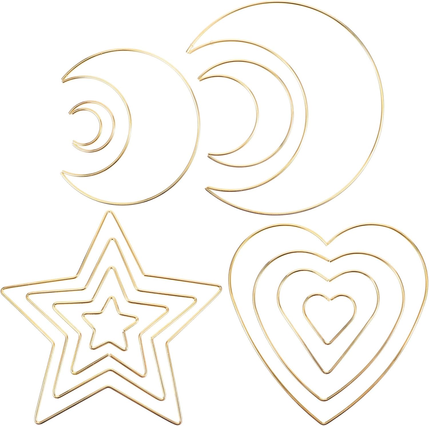 OATIPHO DIY Macrame Ring Metal Macrame Ring 12Pcs Golden Star Shaped ...