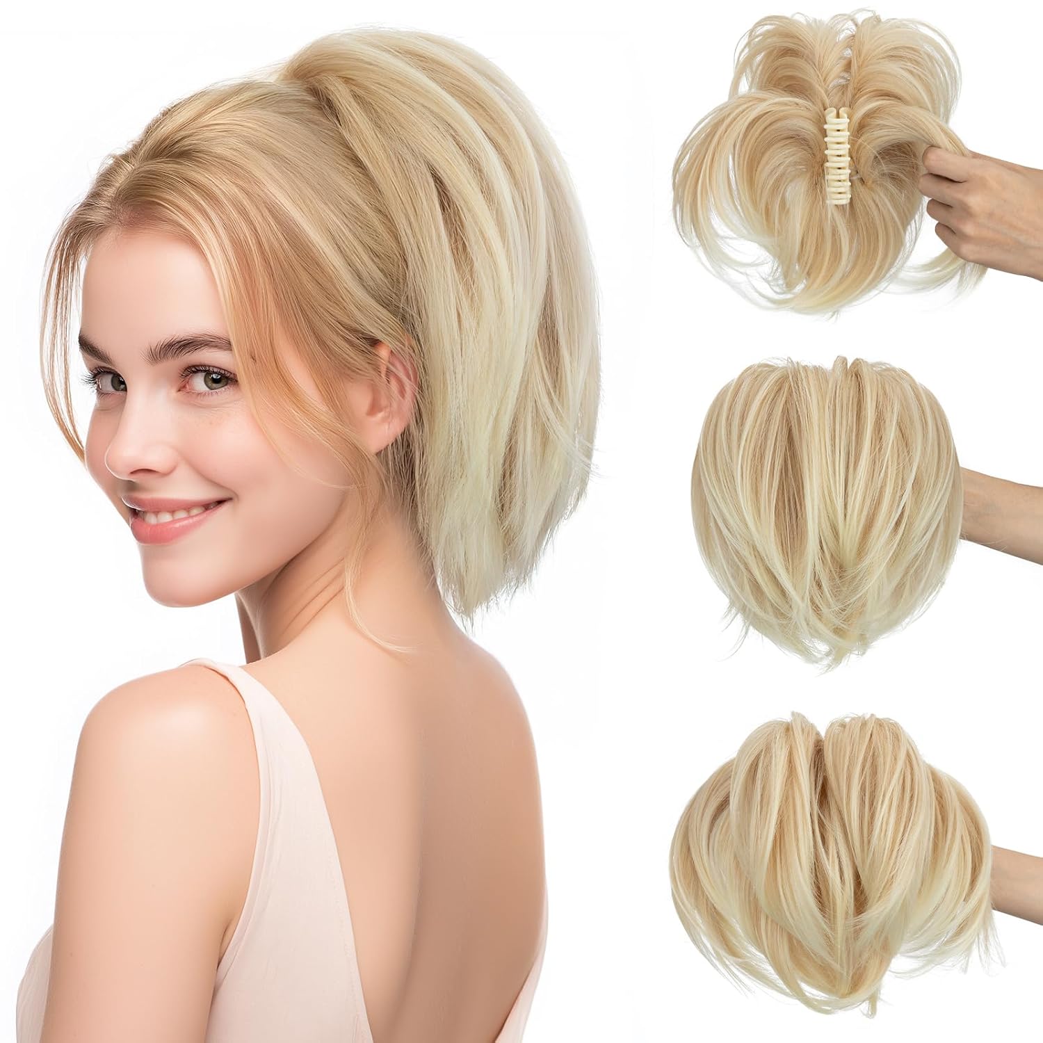 Amazon.com : SEGOHAIR Claw Clip Short Ponytail Hair Extensions Messy ...