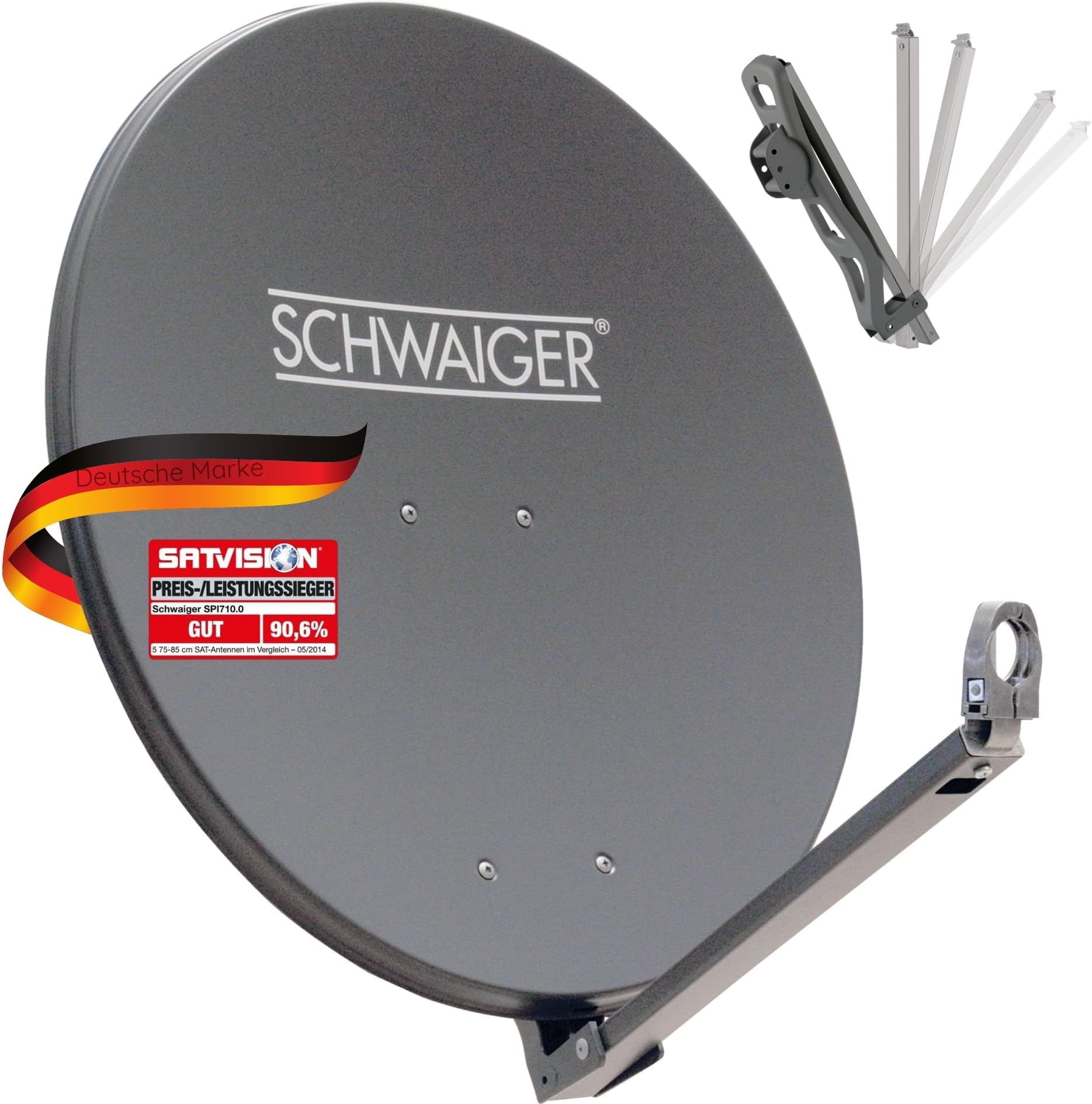 SCHWAIGER Satellitenschüssel Aluminium XXL 88cm SAT Antenne Offset 39 ...