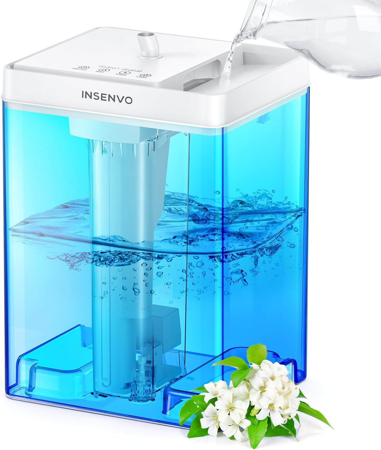 Amazon.com: INSENVO Air Humidifier for Bedroom, 7.5 L Top Fill ...