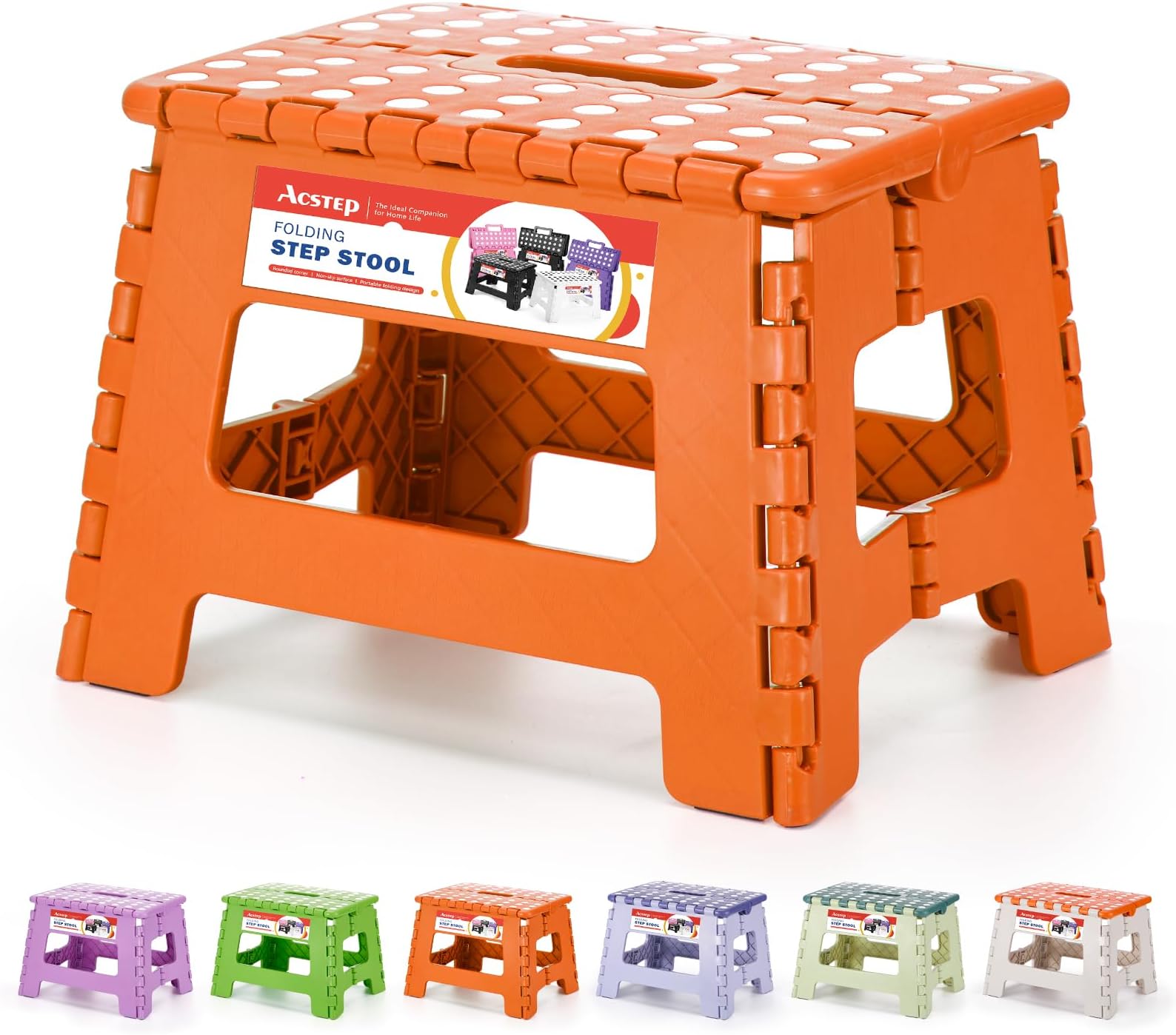 Amazon.com: AZUMAYA BLC-312OR Cluster Stool, Folding Step Stool, Large ...