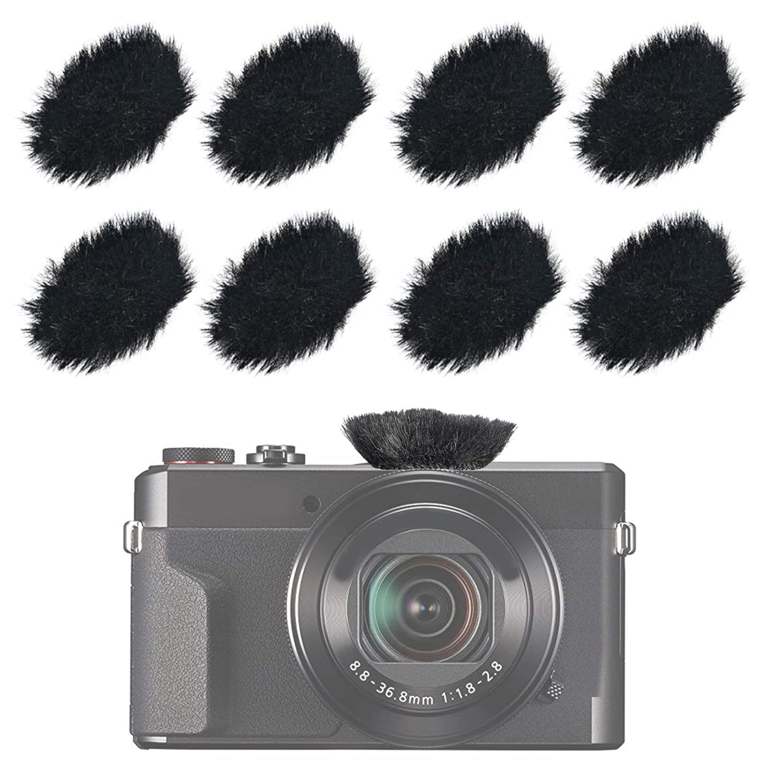 SUNMON Camera Mic Windscreen, Furry Wind Muff Wind Cover for DSLRs Mic ...