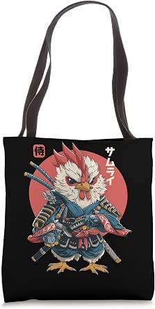 Amazon.com: Japanese Samurai Chicken Warrior Ukiyo Rooster Samurai Tote ...