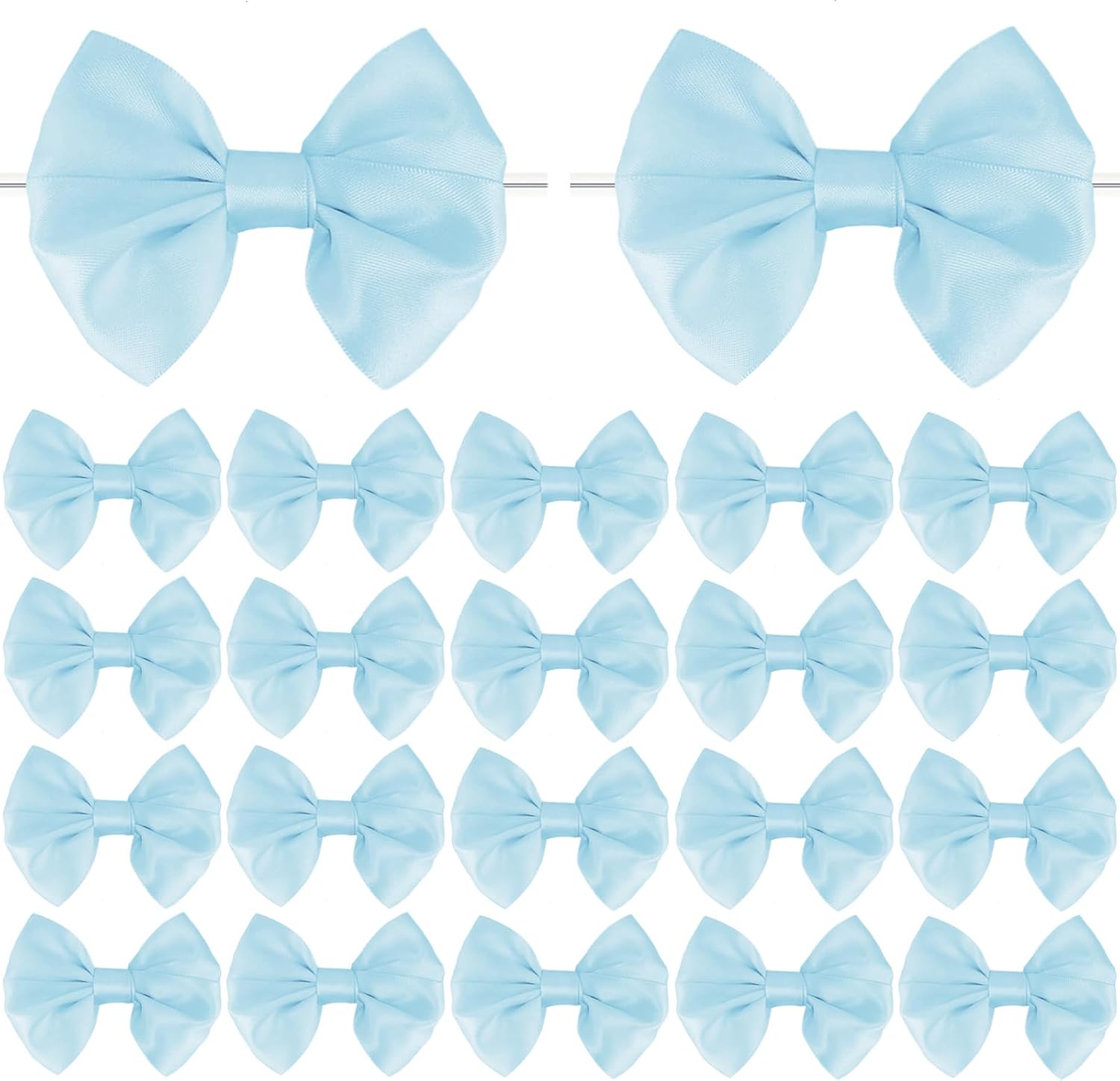 Amazon.com: Light Blue Bows Twist Tie Bows, 20 Pcs Satin Twist Tie Bows ...
