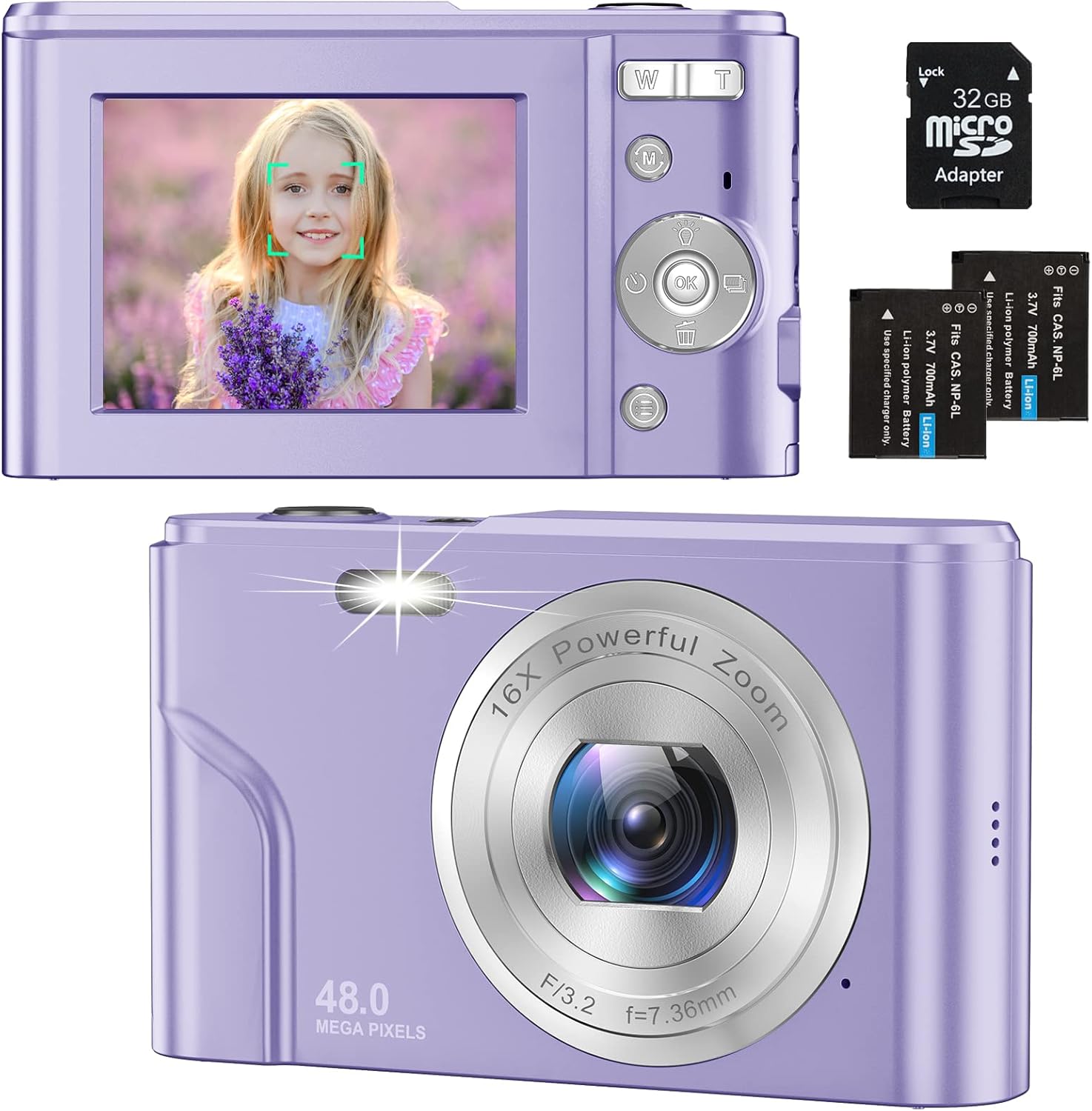 Amazon.com : Digital Camera for Teens Kids, 1080P 48MP Kids Camera with ...