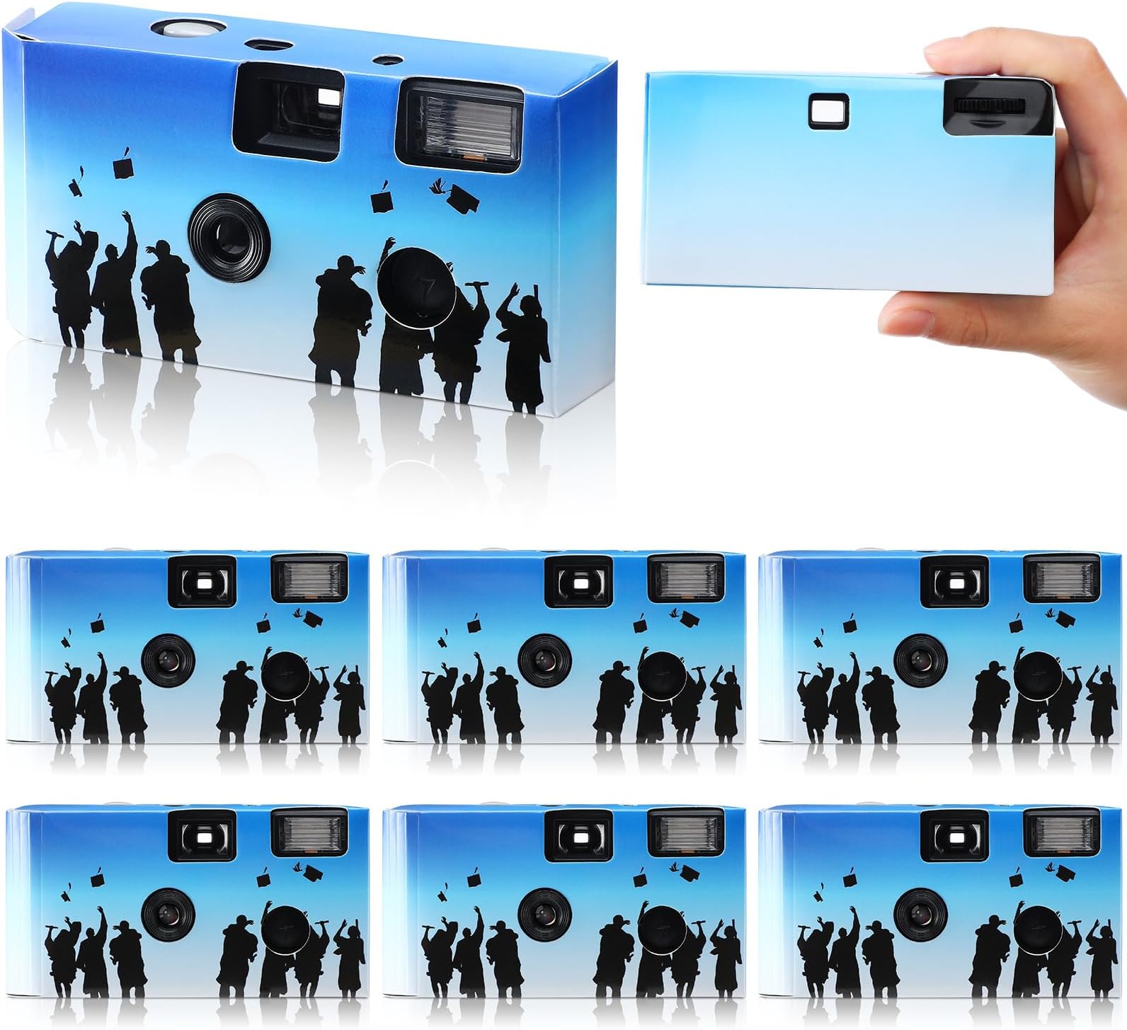 Amazon.com : Tellegloww 6 Pack Blue Sky Graduation Disposable Cameras ...