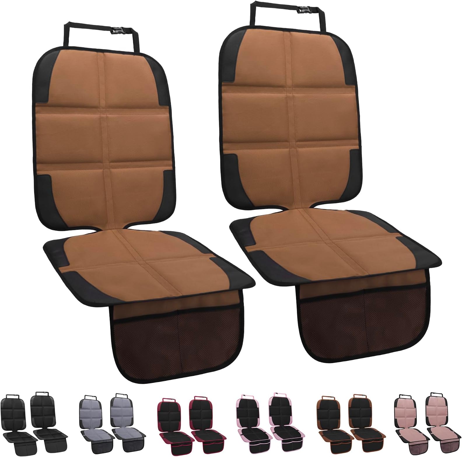 Amazon.com: SMART ELF 2 Pack Brown Car Seat Protector, Carseat Seat ...