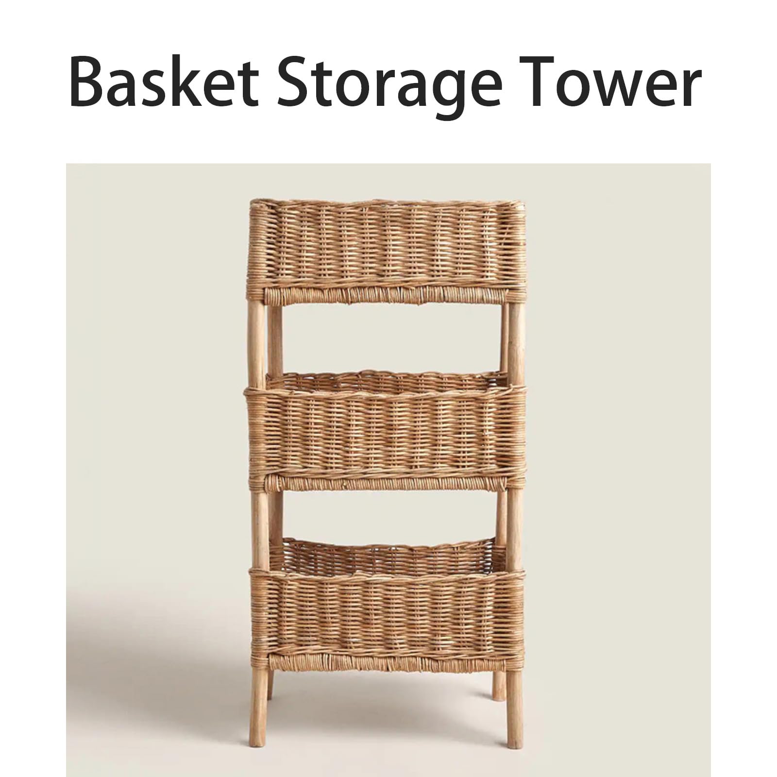 Wicker Basket Storage Tower Amazon.com Pumtus 2 Tier Handwoven