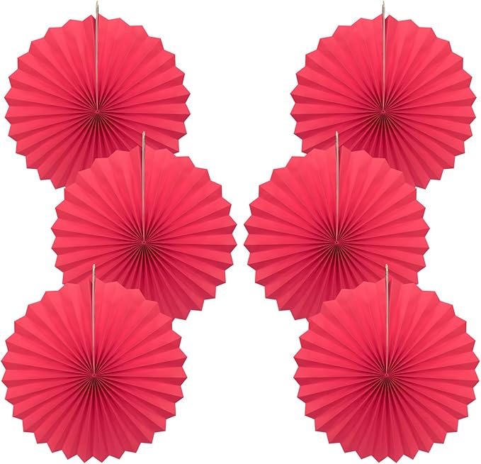 Amazon.com: Red Birthday Decorations,DIY Red Paper Fans Hanging ...
