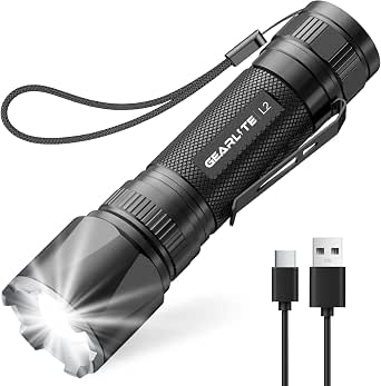 GEARLITE LED Rechargeable Torch, Super Bright Zoomable 2200 Lumen Mini ...